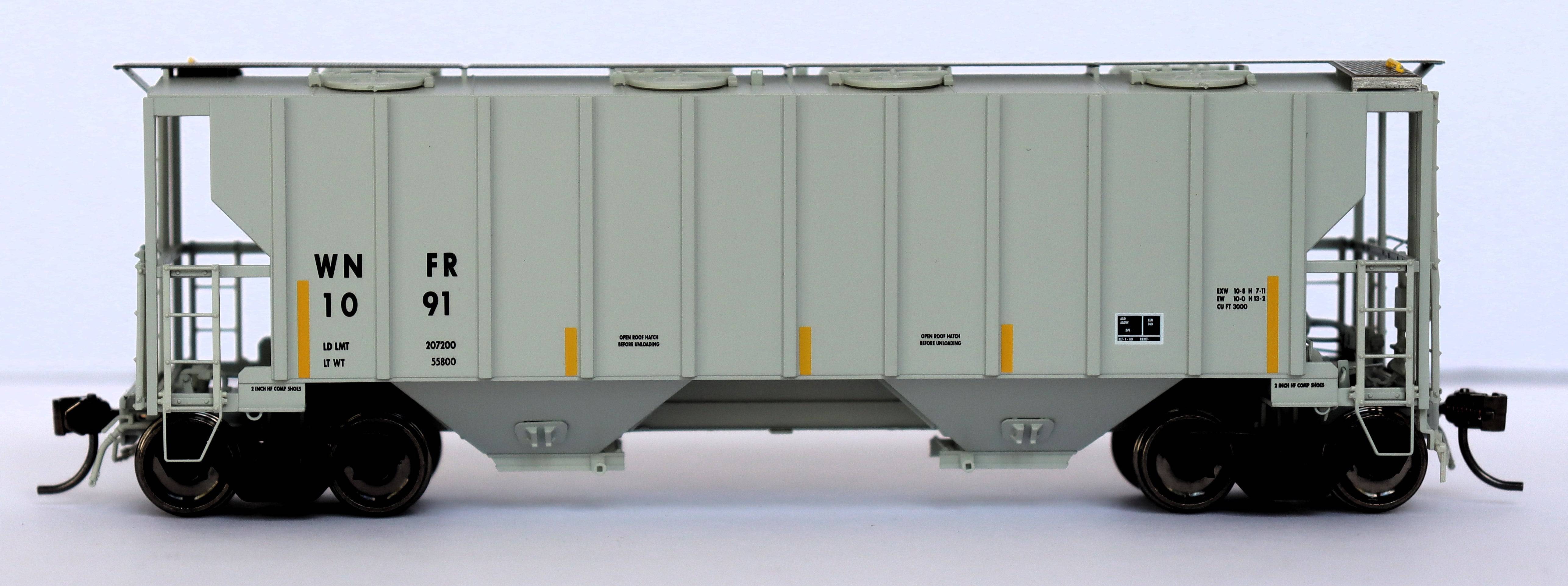 Atlas AHO-20007125 HO PORTEC 3000 COVERED HOPPER WINIFREDE RR [WNFR ...